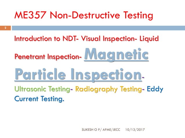 Magnetic Particle Inspection (MPI)- NDT | PDF