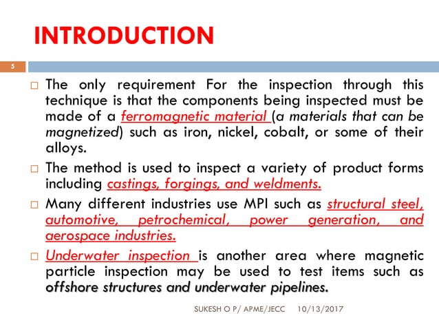 Magnetic Particle Inspection (MPI)- NDT | PDF