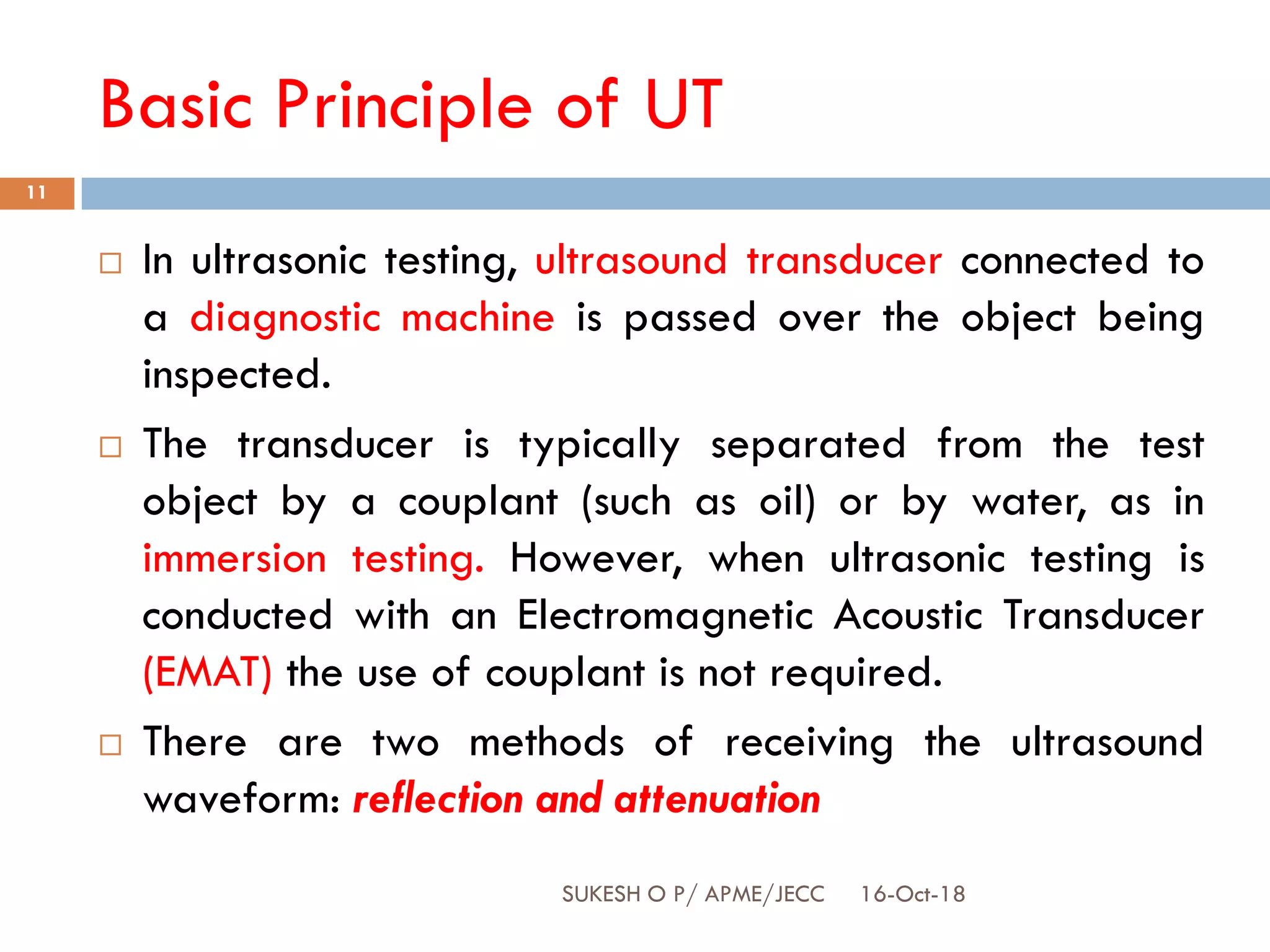Ultrasonic Testing (UT)- NDT | PDF