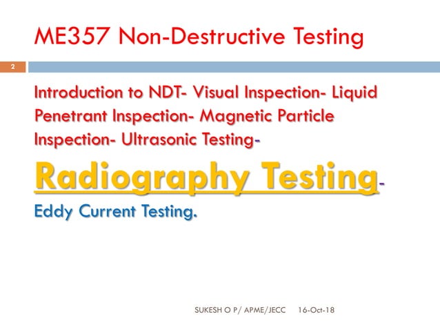 Radiographic Testing (RT)- NDT | PDF
