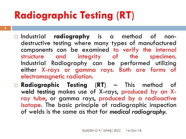 Radiographic Testing (RT)- NDT | PDF