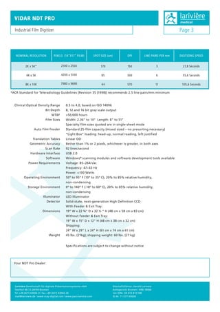 Vidar NDT PRO Industrial Film Digitizer | PDF