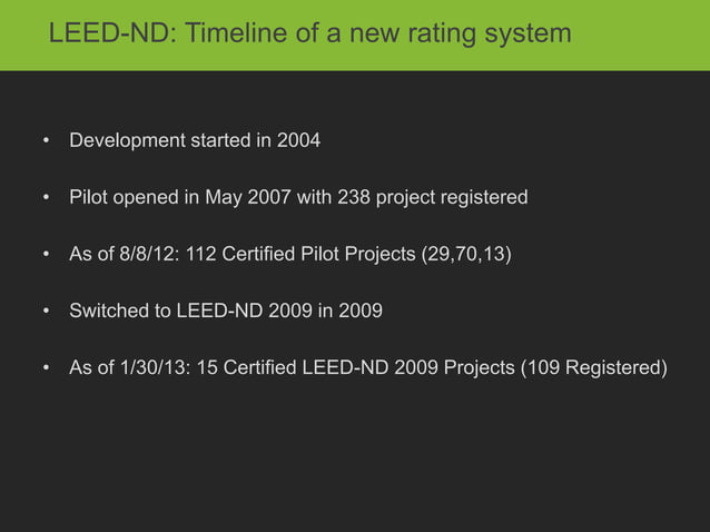LEED-ND 251: Principles of LEED for Neighborhood Development | PPTX