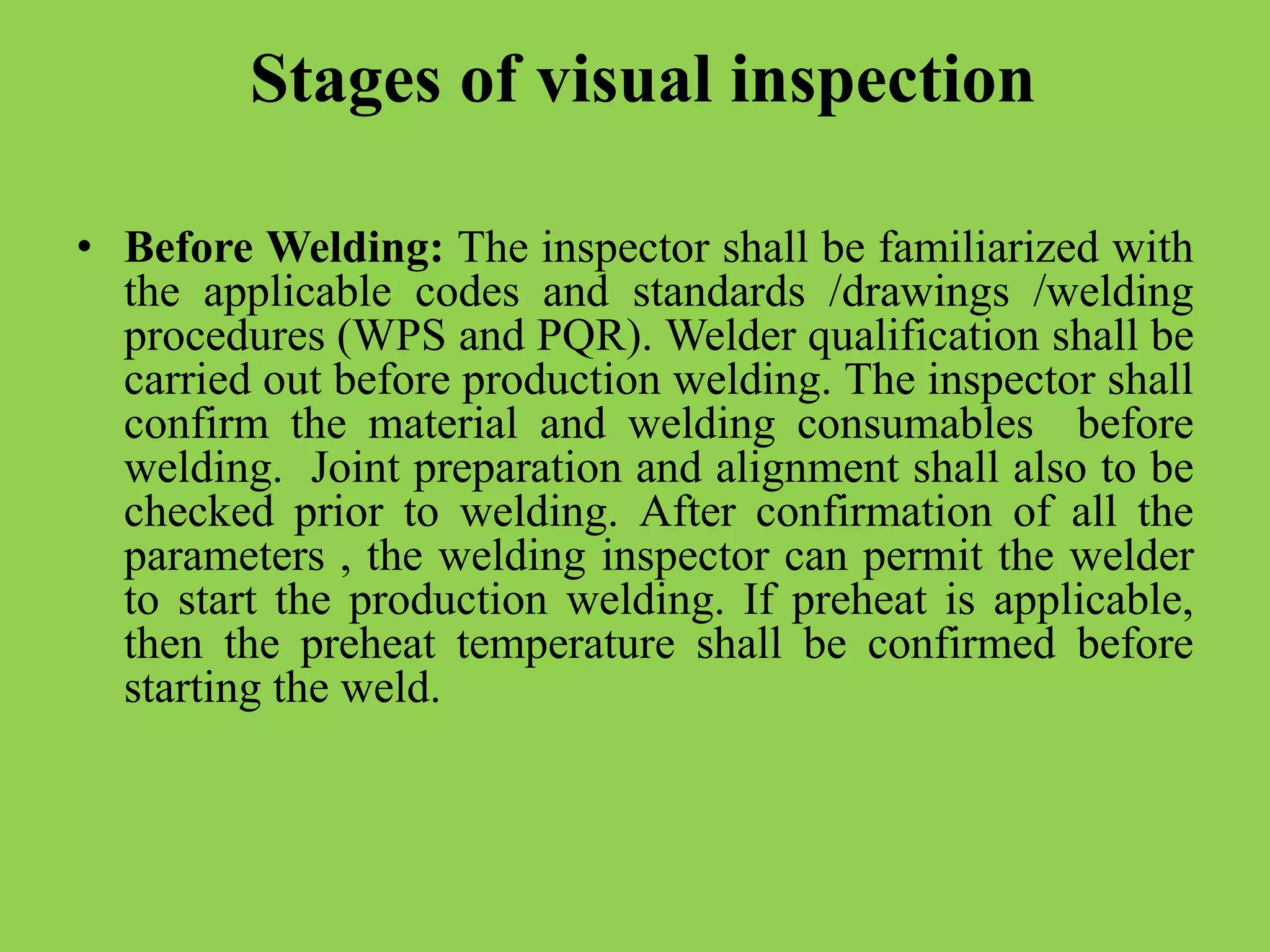 Ndt visual inspection | PPTX | Medical Tests | Medical Health
