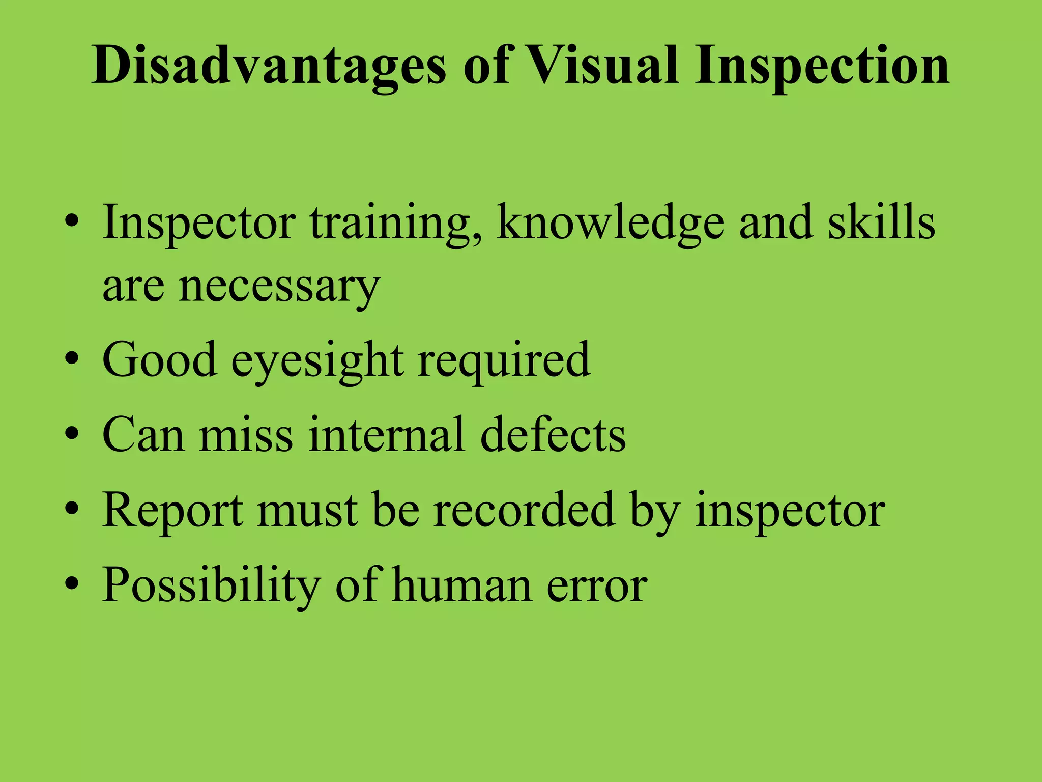 Ndt visual inspection | PPTX