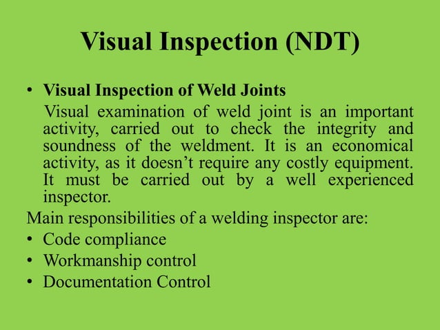 Ndt visual inspection | PPT