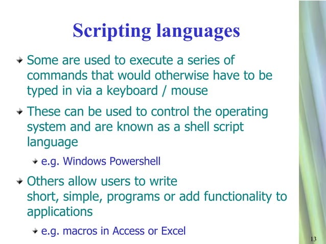 Ndu06 typesof language | PPTX | Programming Languages | Computing