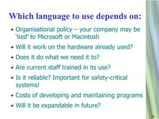 Ndu06 typesof language | PPTX | Programming Languages | Computing