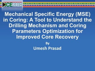 Mechanical Specific Energy (MSE) in Coring | PDF