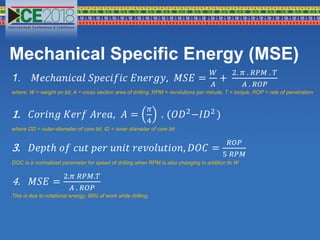 Mechanical Specific Energy (MSE) in Coring | PDF