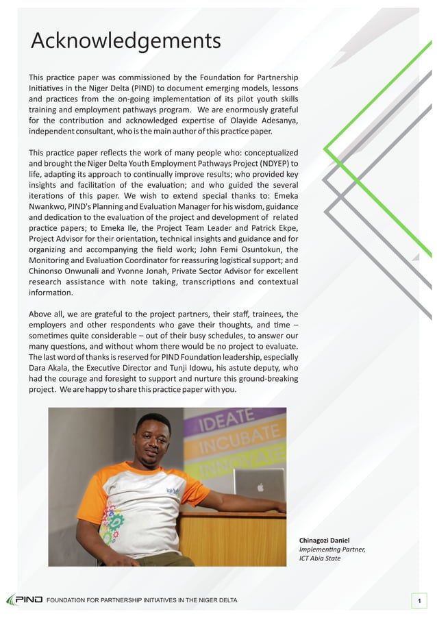 Niger Delta Youth Employment Pathways Case Study - ICT | PDF