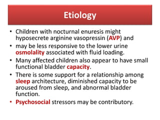 Nocturnal Enuresis | PPTX | Sleep Disorders | Diseases and Conditions