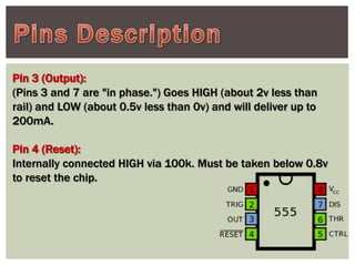 Ne555 Timer with simple circuits | PPTX