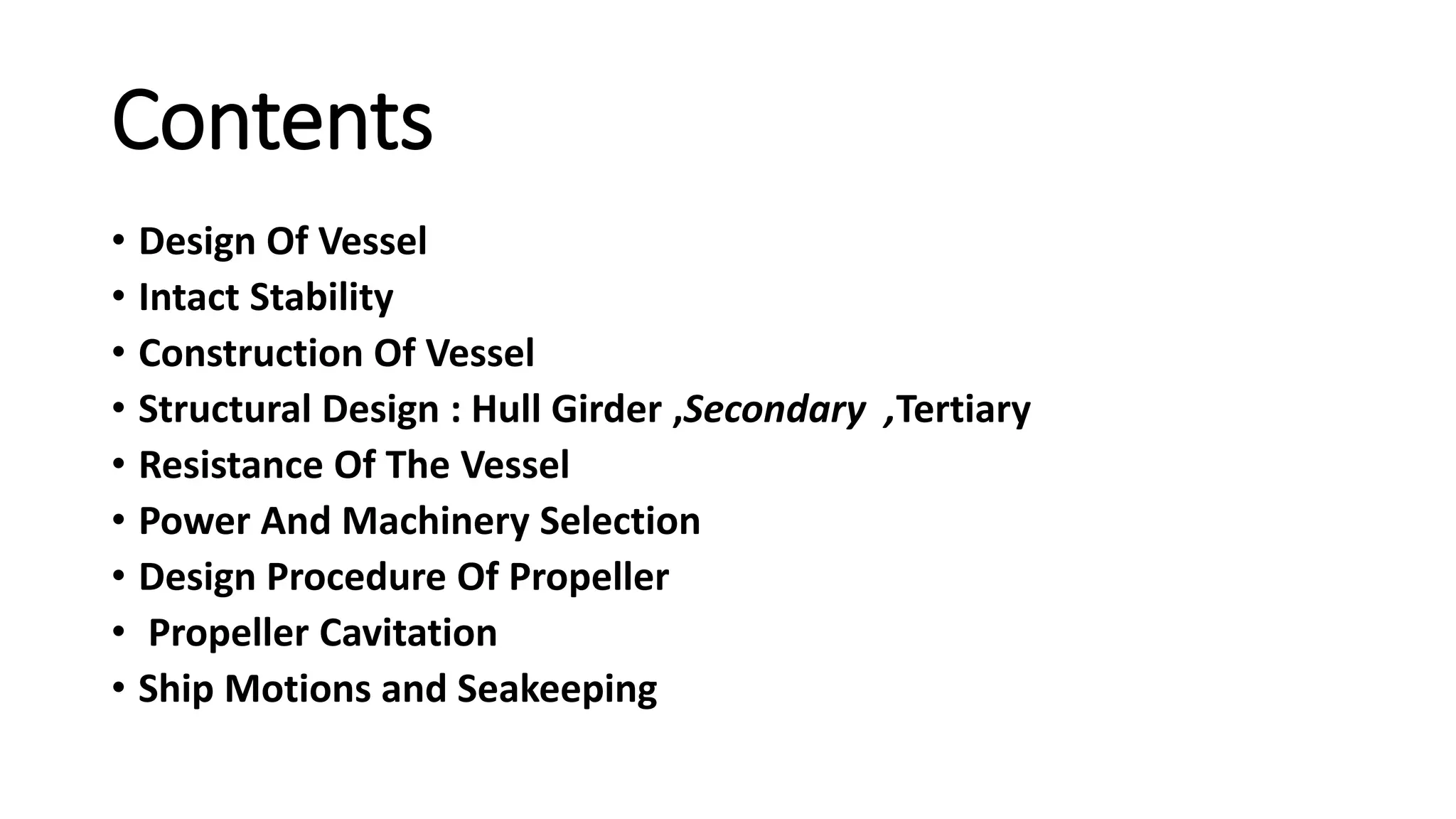 Offshore Support Vessels Design Ppt