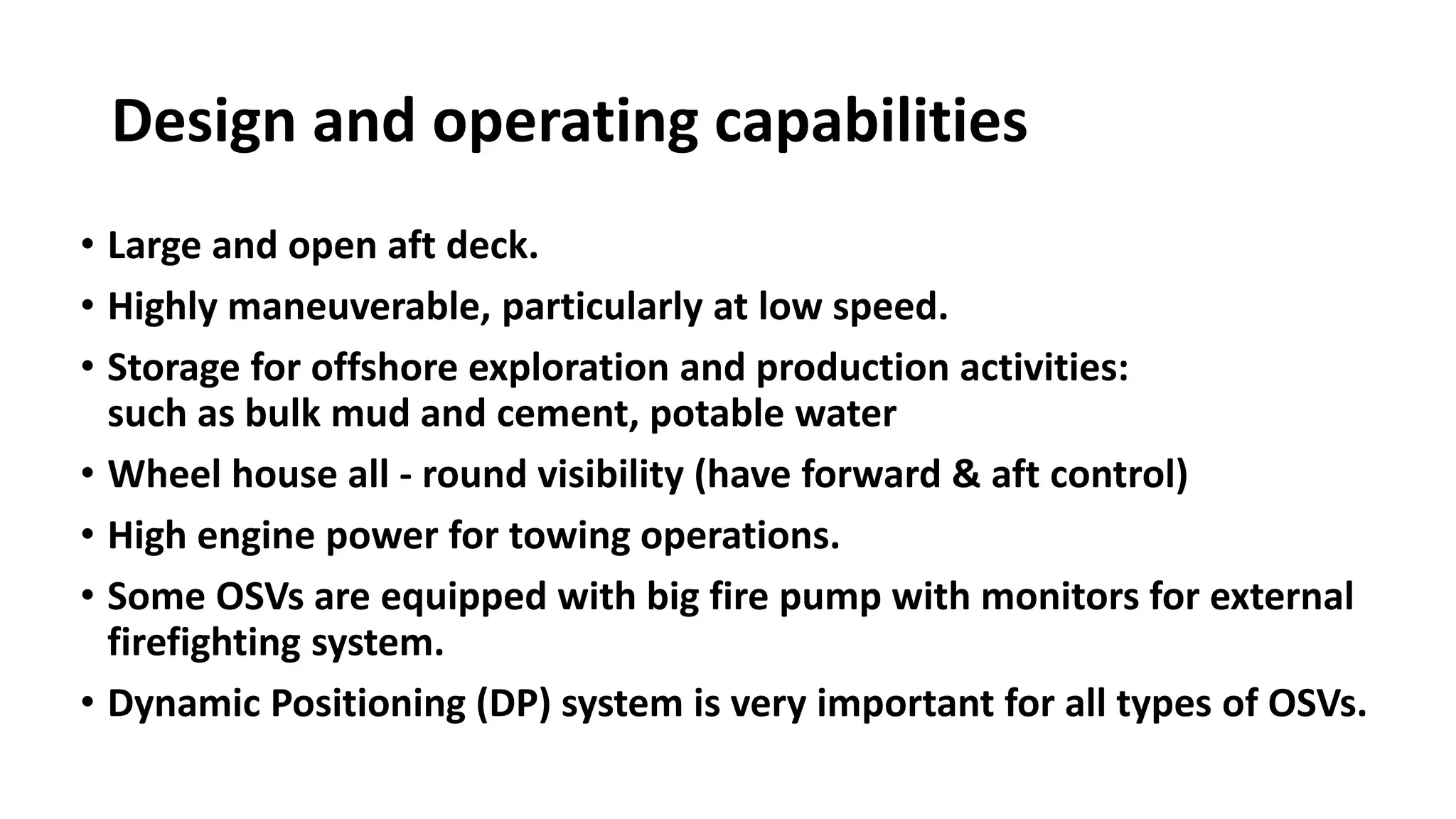 Offshore Support Vessels Design | PPSX