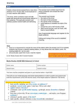 NEA basics music radio brief 2020 | DOC