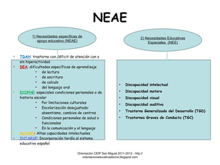 Tipos de NEAE - 2011- 2012 | PPT