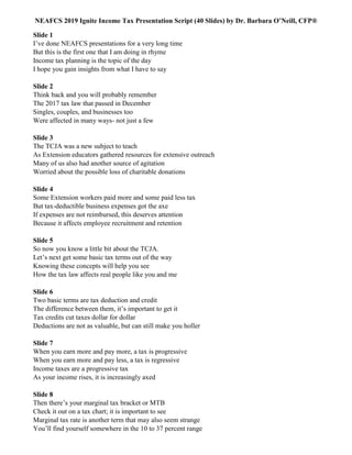 Income Tax Ignite Presentation Script | PDF