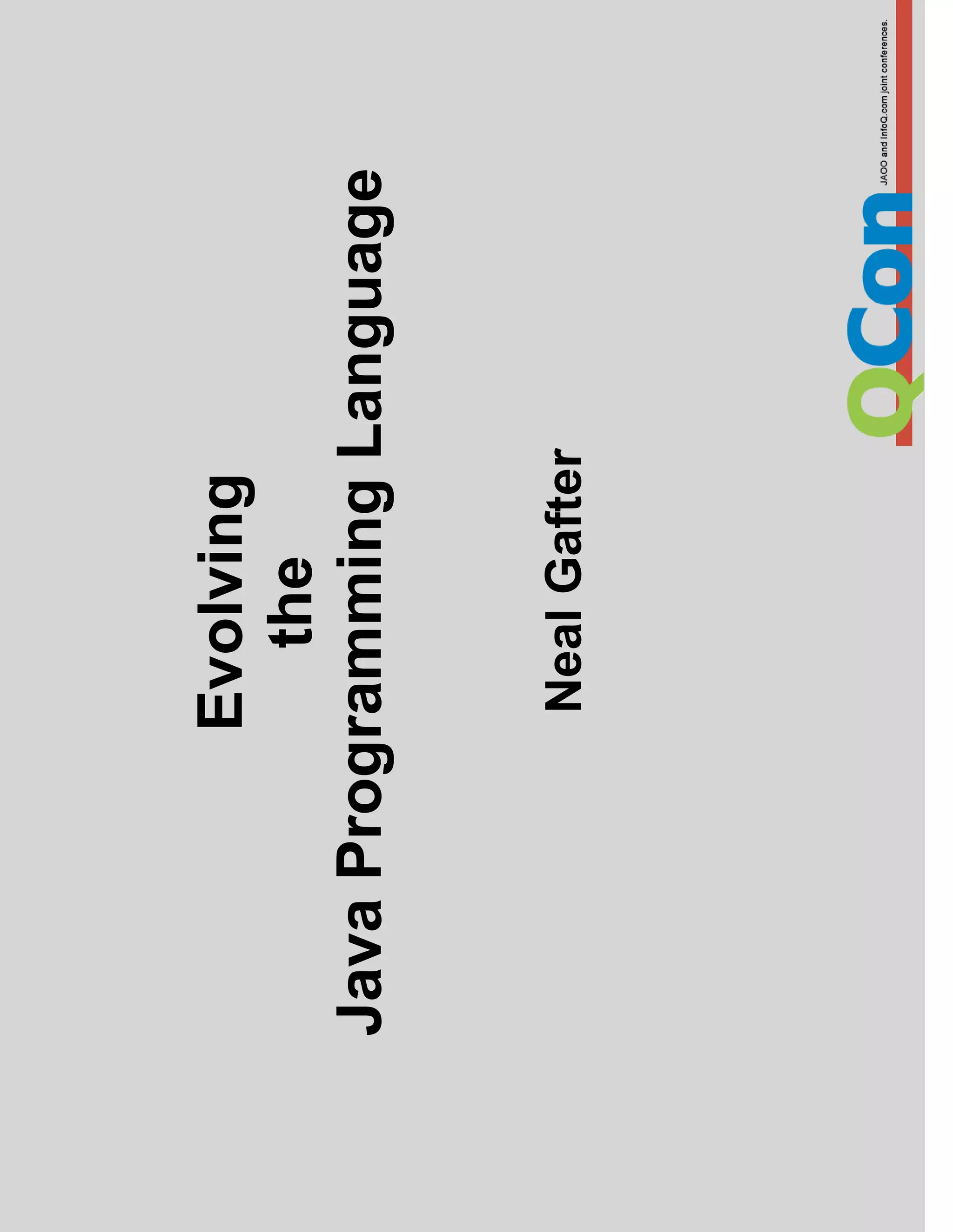 Neal Gafter Java Evolution | PPT