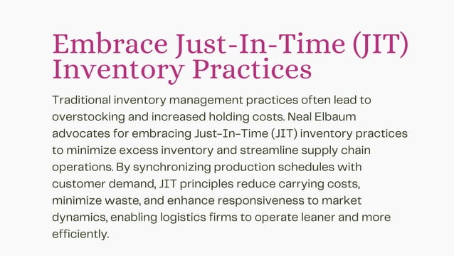 Neal Elbaum's 5 Essential Tips for Effective Inventory Management in Logistics | PPT