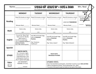 Homework Sept 27 - Oct 1 | PPT