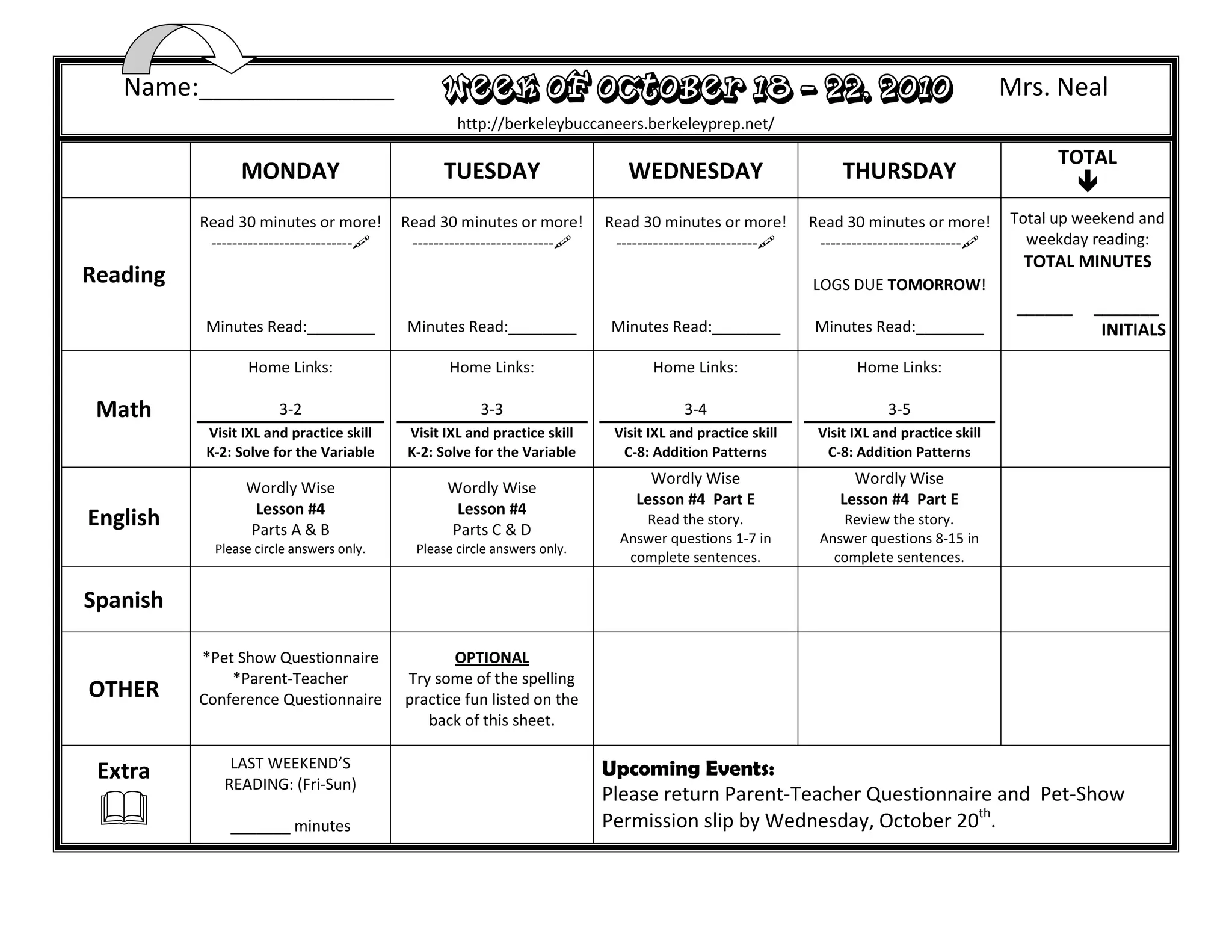 Homework Oct 18-22 | PDF