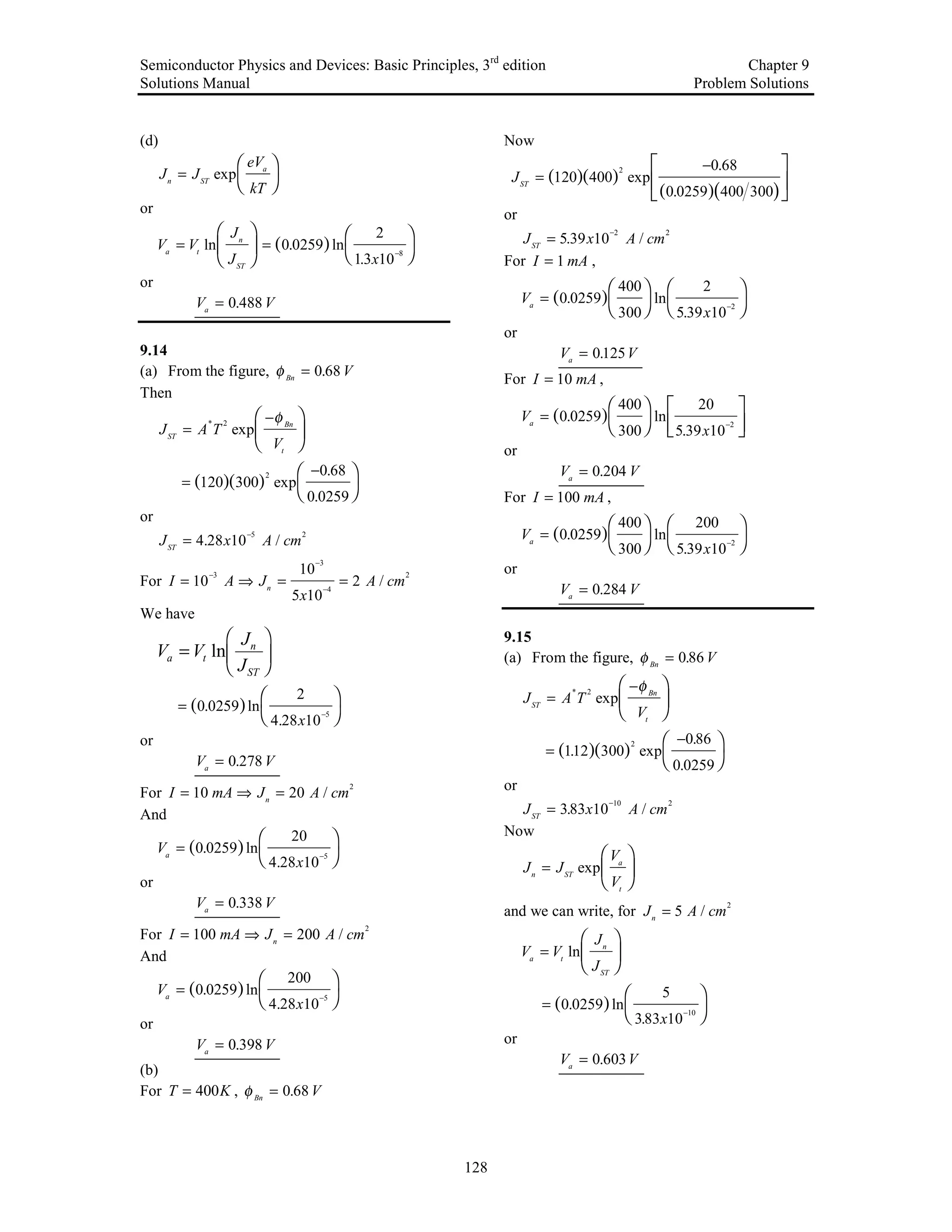 (Neamen)solution manual for semiconductor physics and devices 3ed | PDF