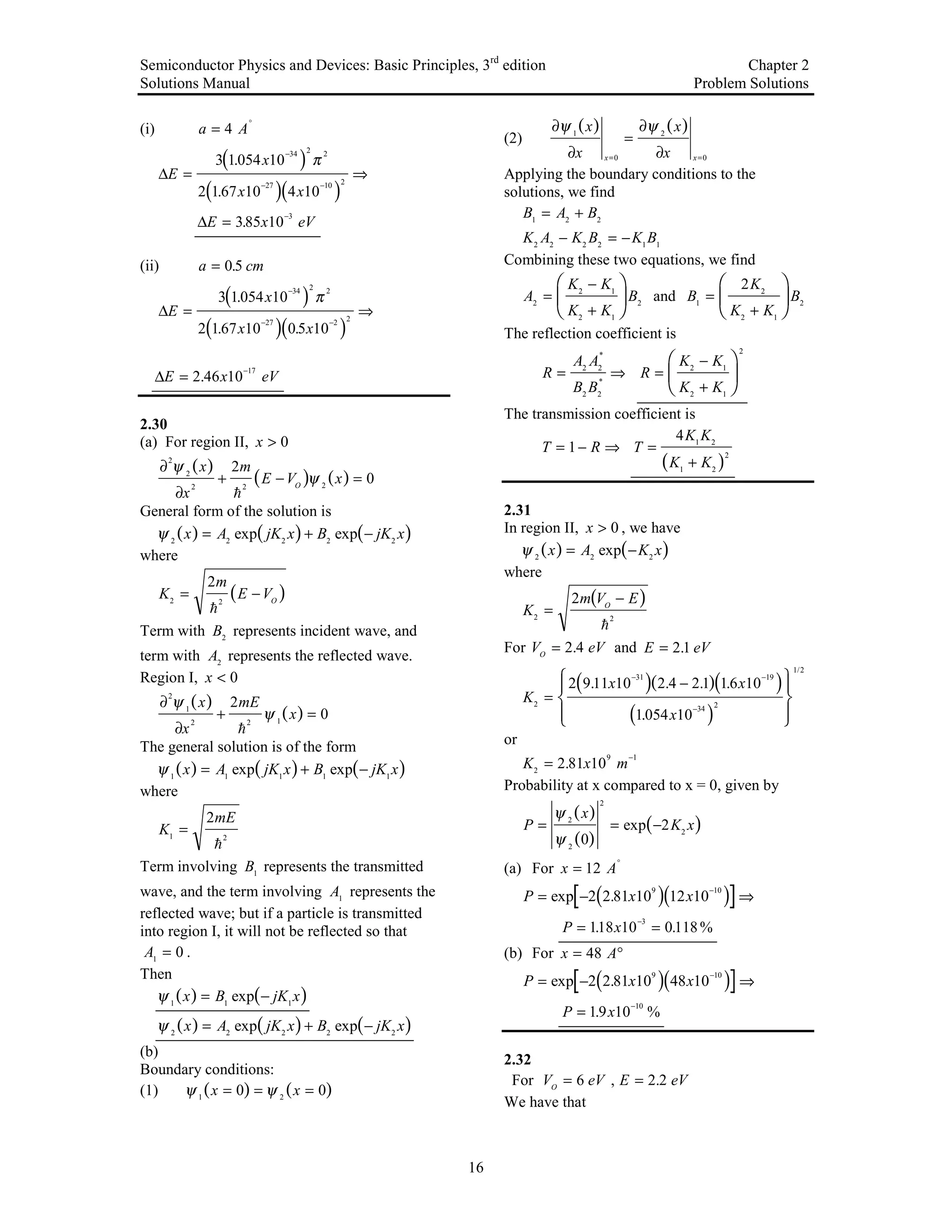 (Neamen)solution manual for semiconductor physics and devices 3ed | PDF