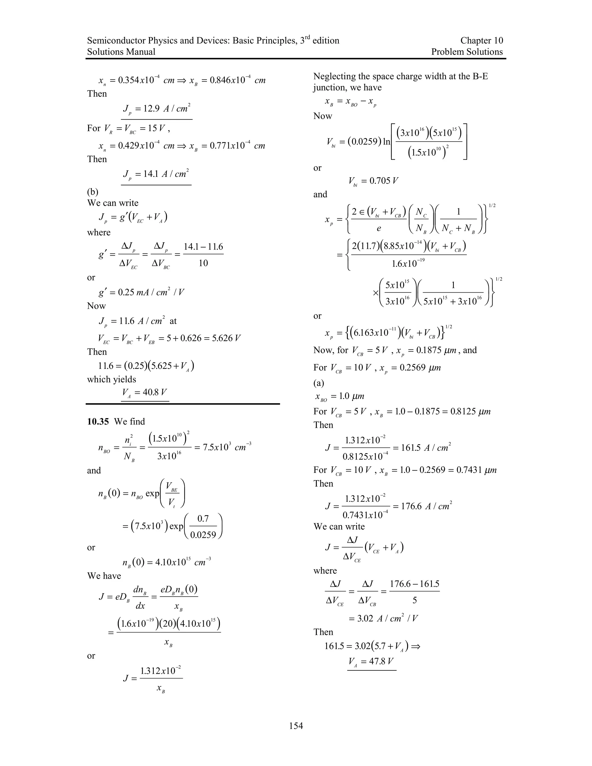(Neamen)solution manual for semiconductor physics and devices 3ed | PDF
