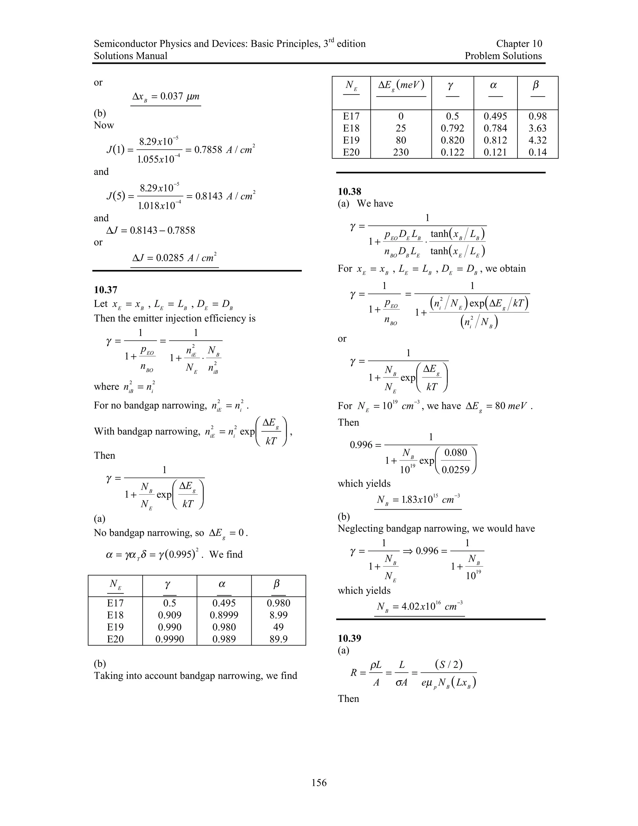 (Neamen)solution manual for semiconductor physics and devices 3ed | PDF