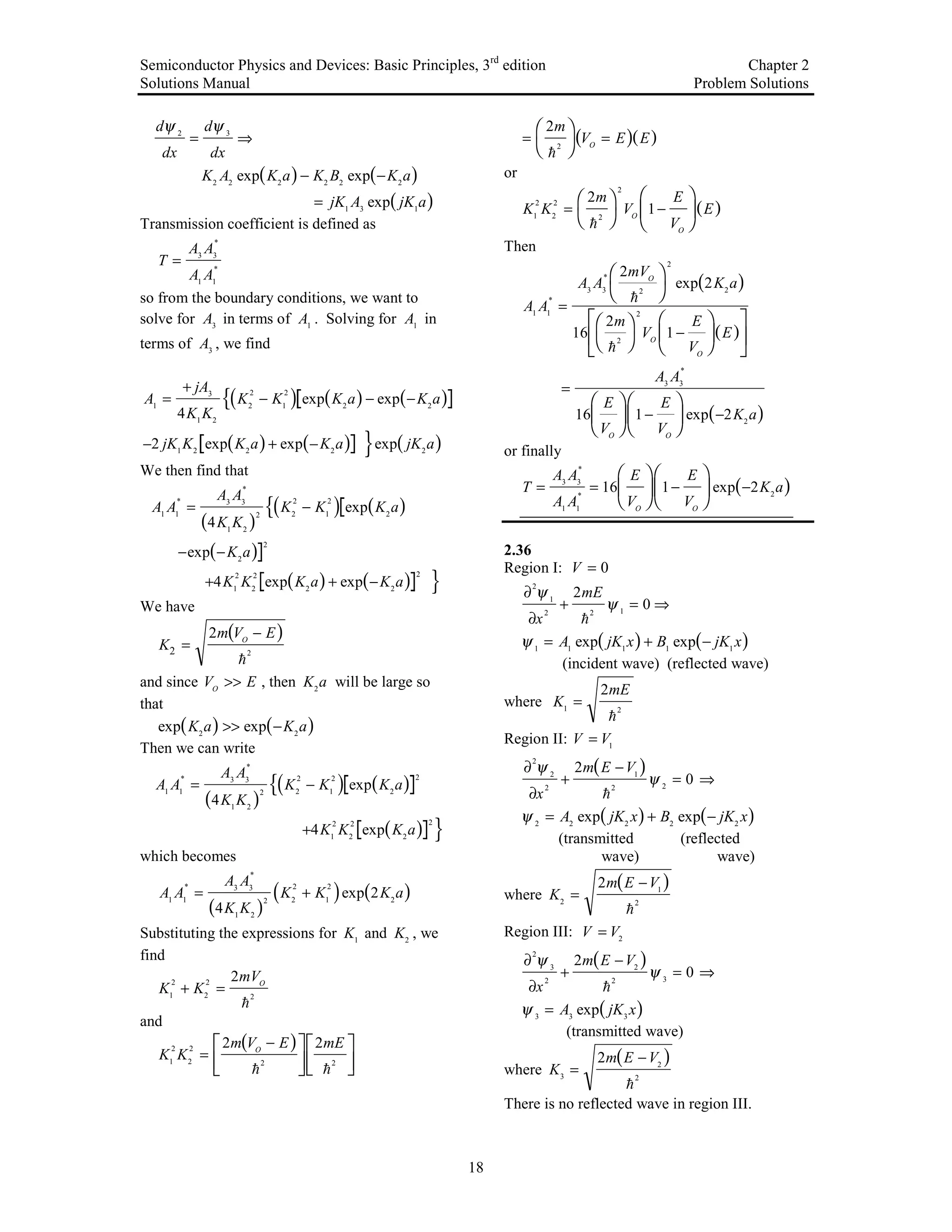 (Neamen)solution manual for semiconductor physics and devices 3ed | PDF