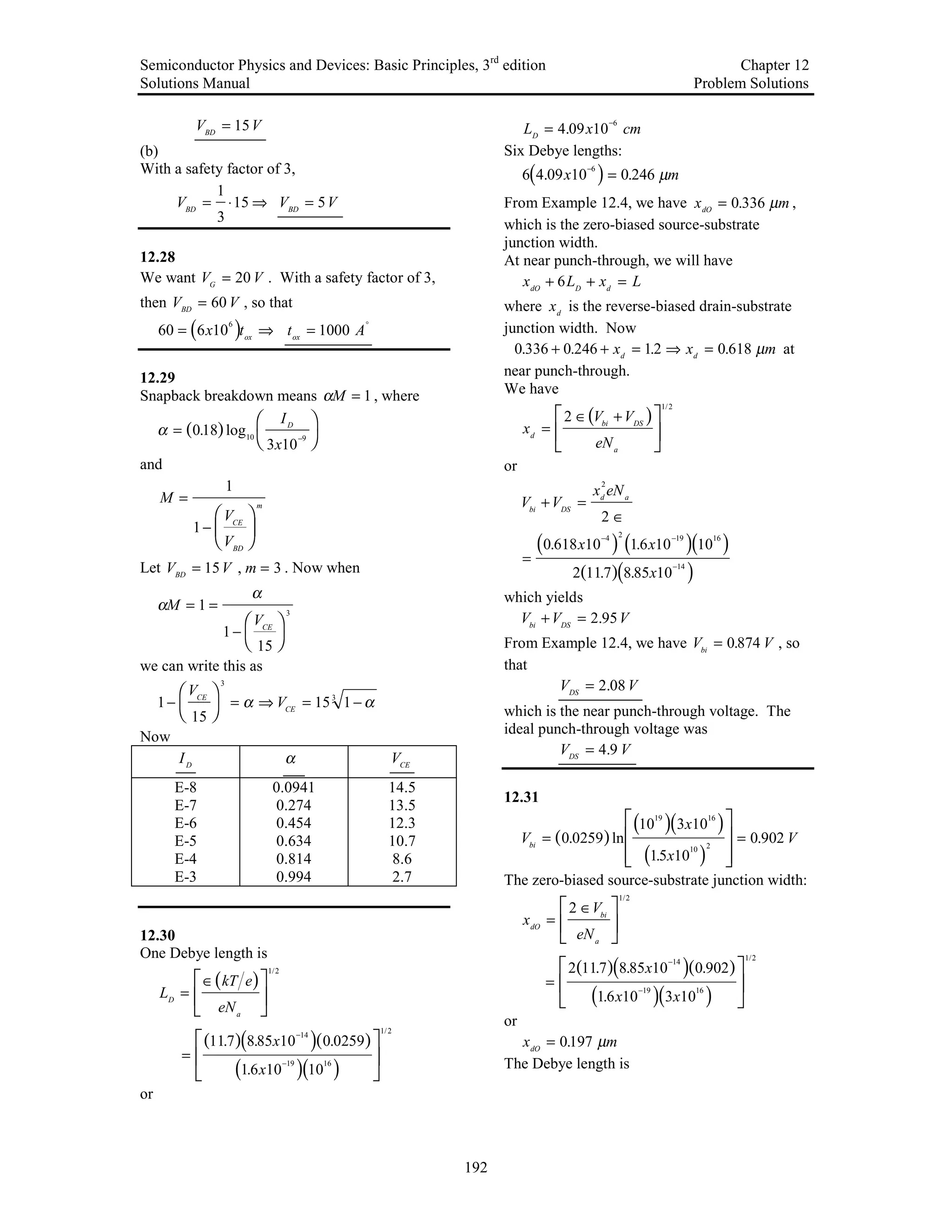 (Neamen)solution manual for semiconductor physics and devices 3ed | PDF