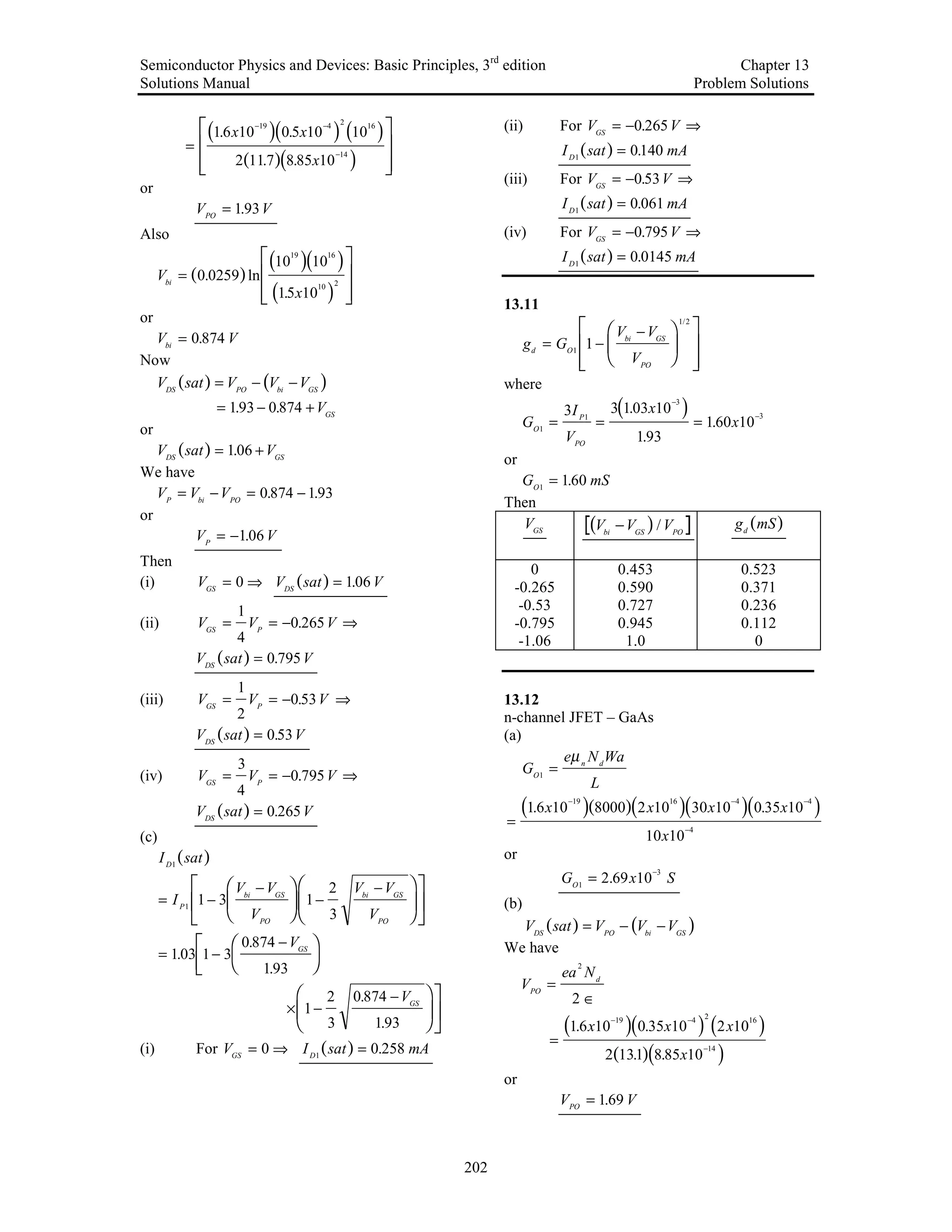 (Neamen)solution manual for semiconductor physics and devices 3ed | PDF
