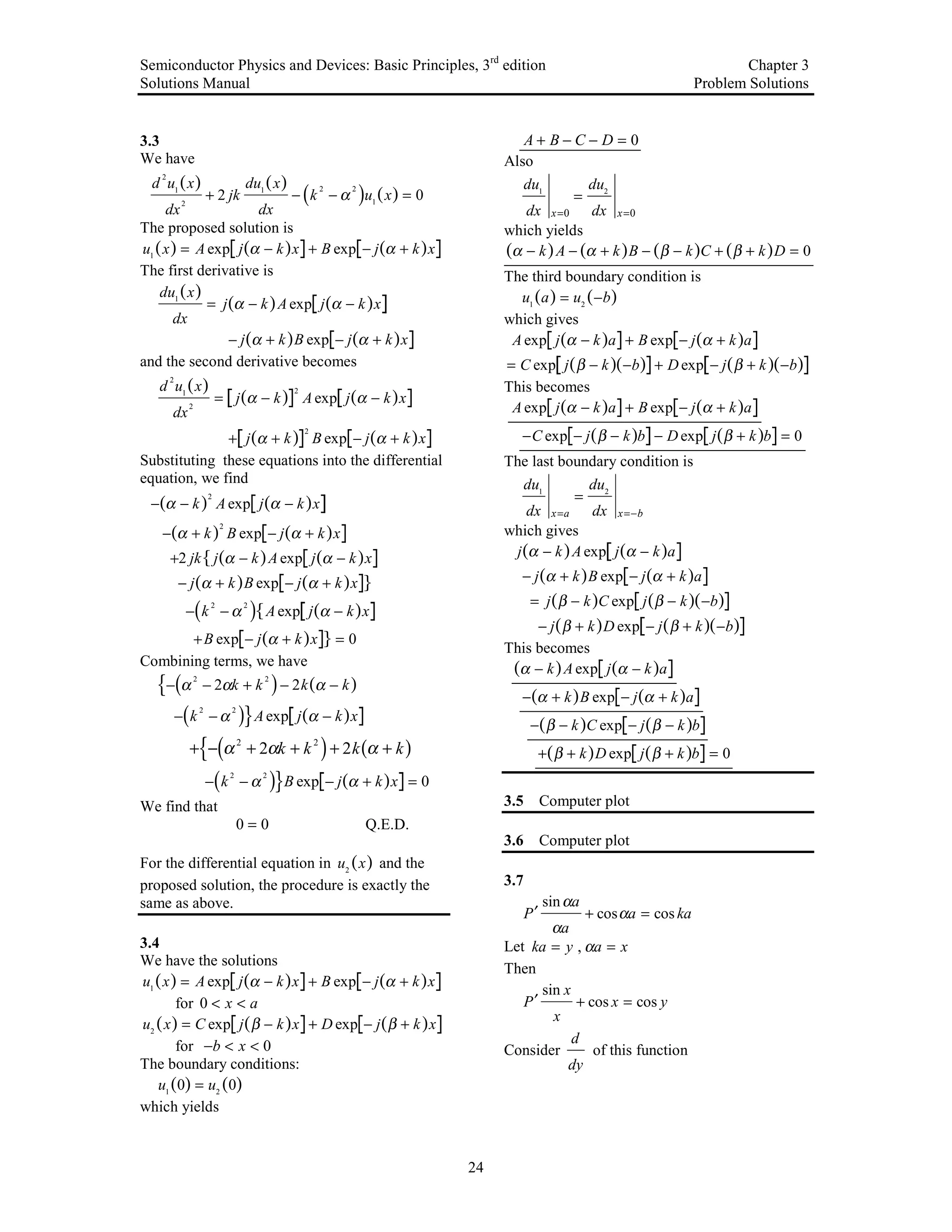 (Neamen)solution manual for semiconductor physics and devices 3ed | PDF