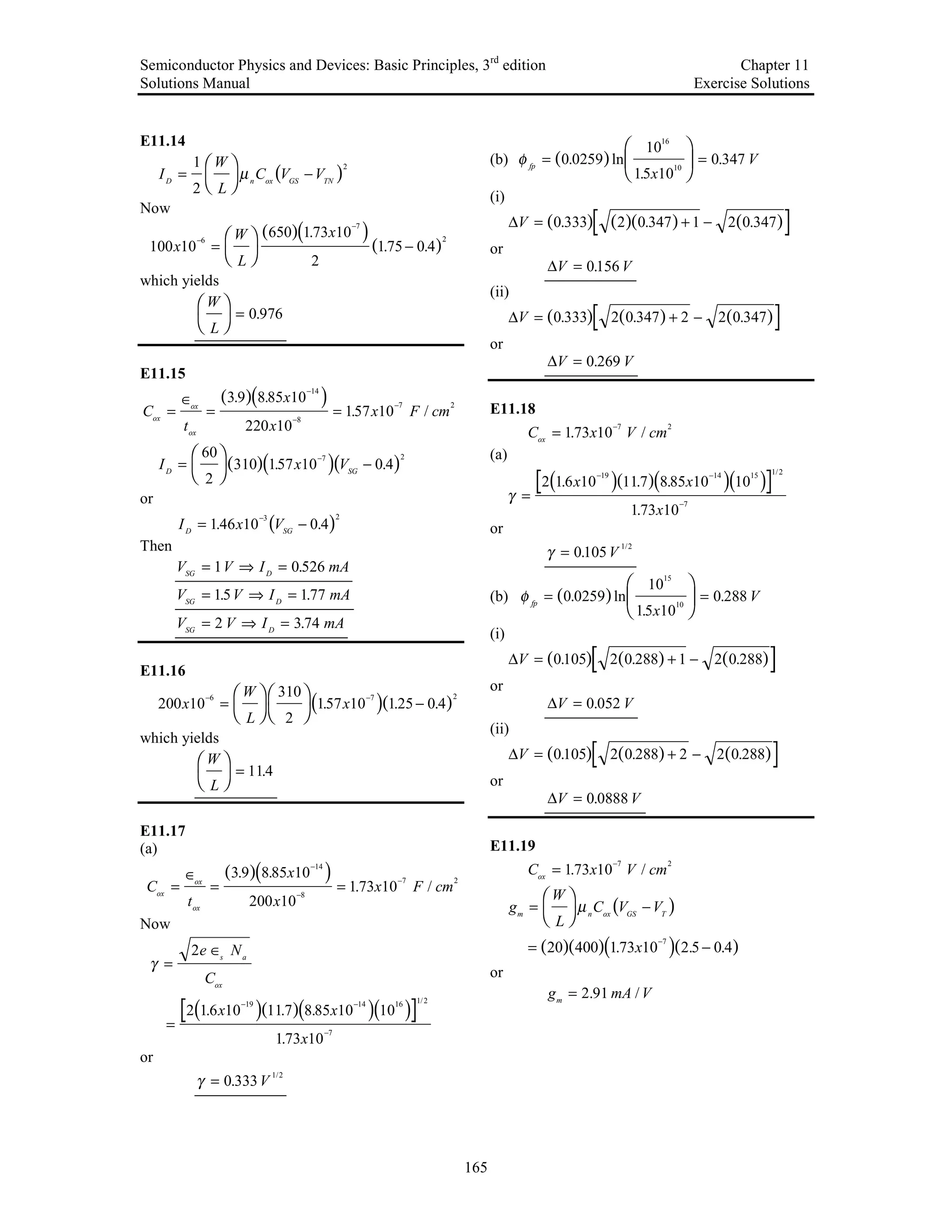(Neamen)solution manual for semiconductor physics and devices 3ed | PDF
