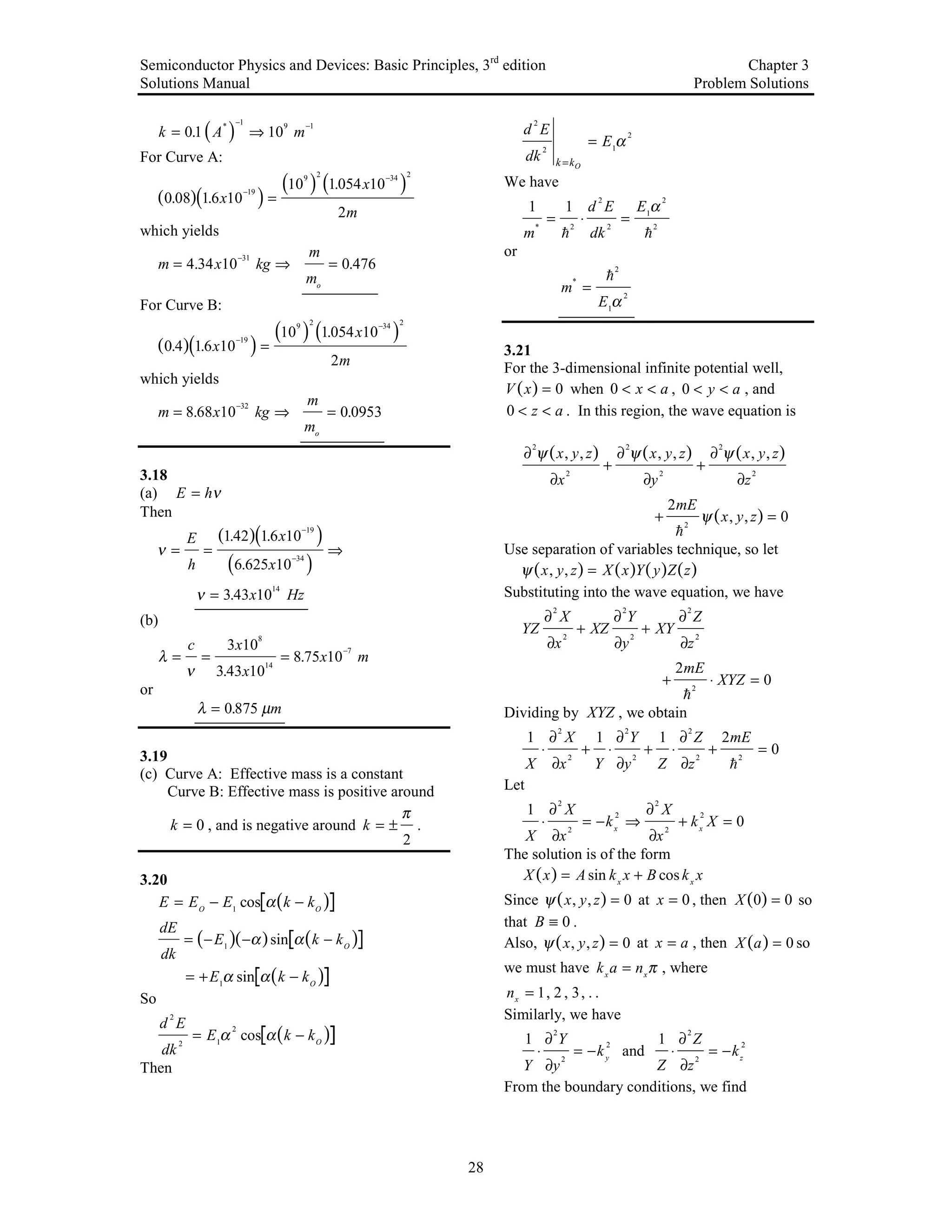 (Neamen)solution manual for semiconductor physics and devices 3ed | PDF