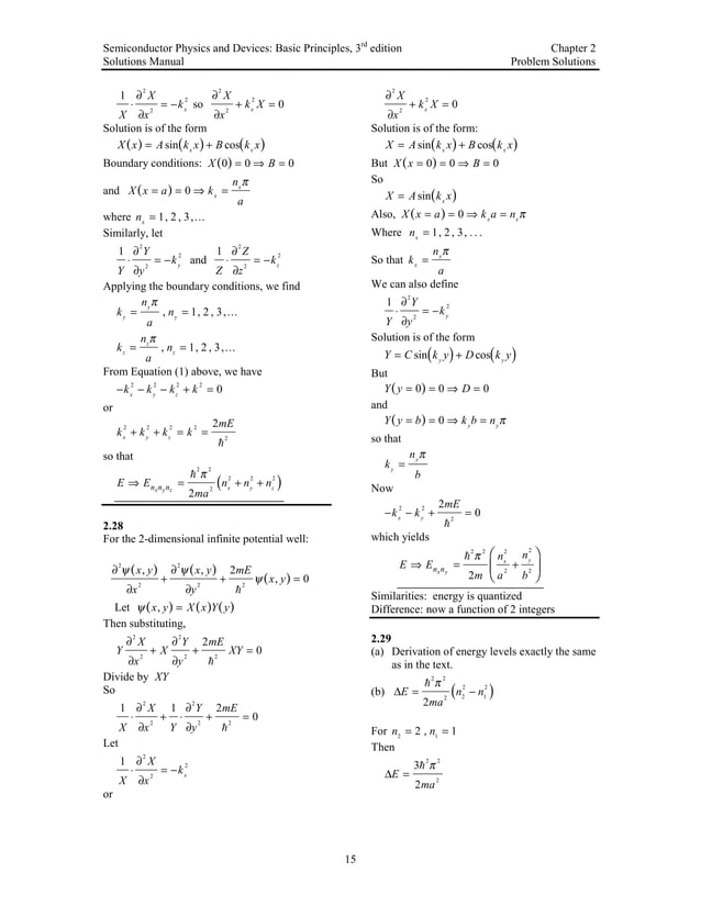 (Neamen)solution manual for semiconductor physics and devices 3ed | PDF
