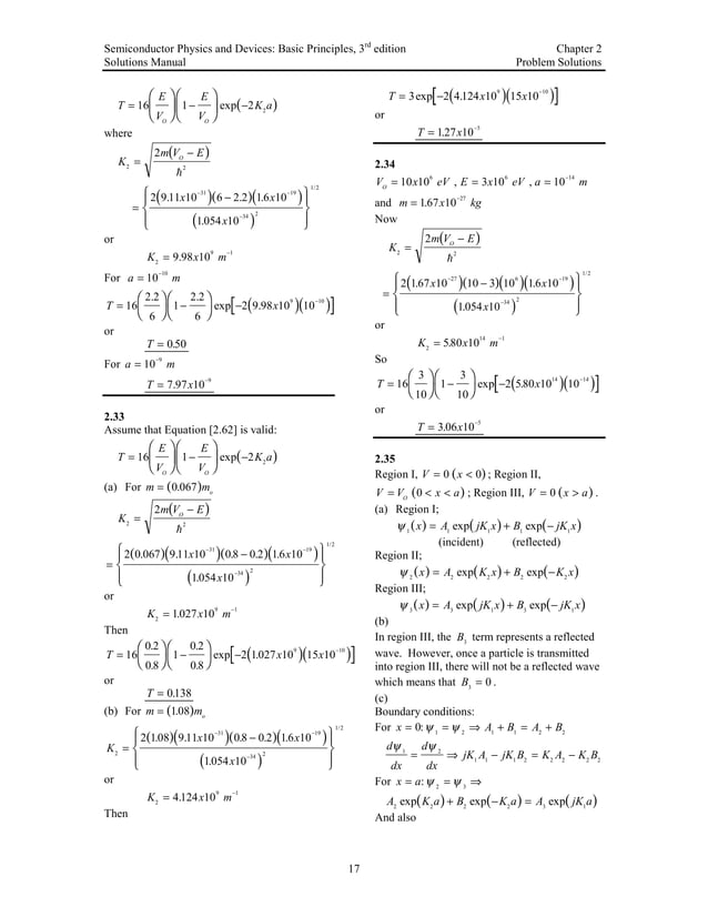 (Neamen)solution manual for semiconductor physics and devices 3ed | PDF