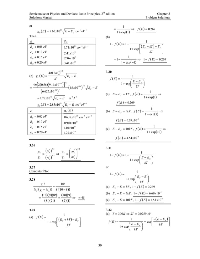 (Neamen)solution manual for semiconductor physics and devices 3ed | PDF