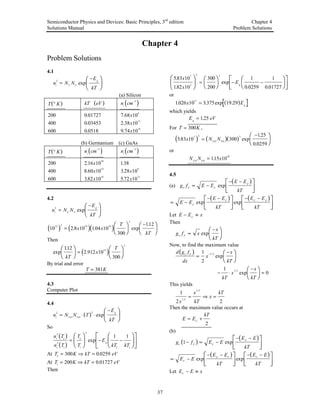 (Neamen)solution manual for semiconductor physics and devices 3ed | PDF