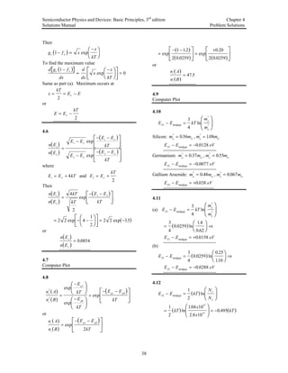 (Neamen)solution manual for semiconductor physics and devices 3ed | PDF
