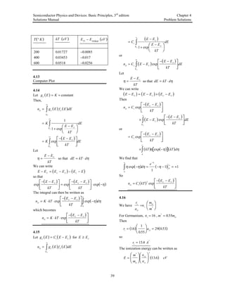 (Neamen)solution manual for semiconductor physics and devices 3ed | PDF