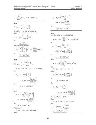 (Neamen)solution manual for semiconductor physics and devices 3ed | PDF