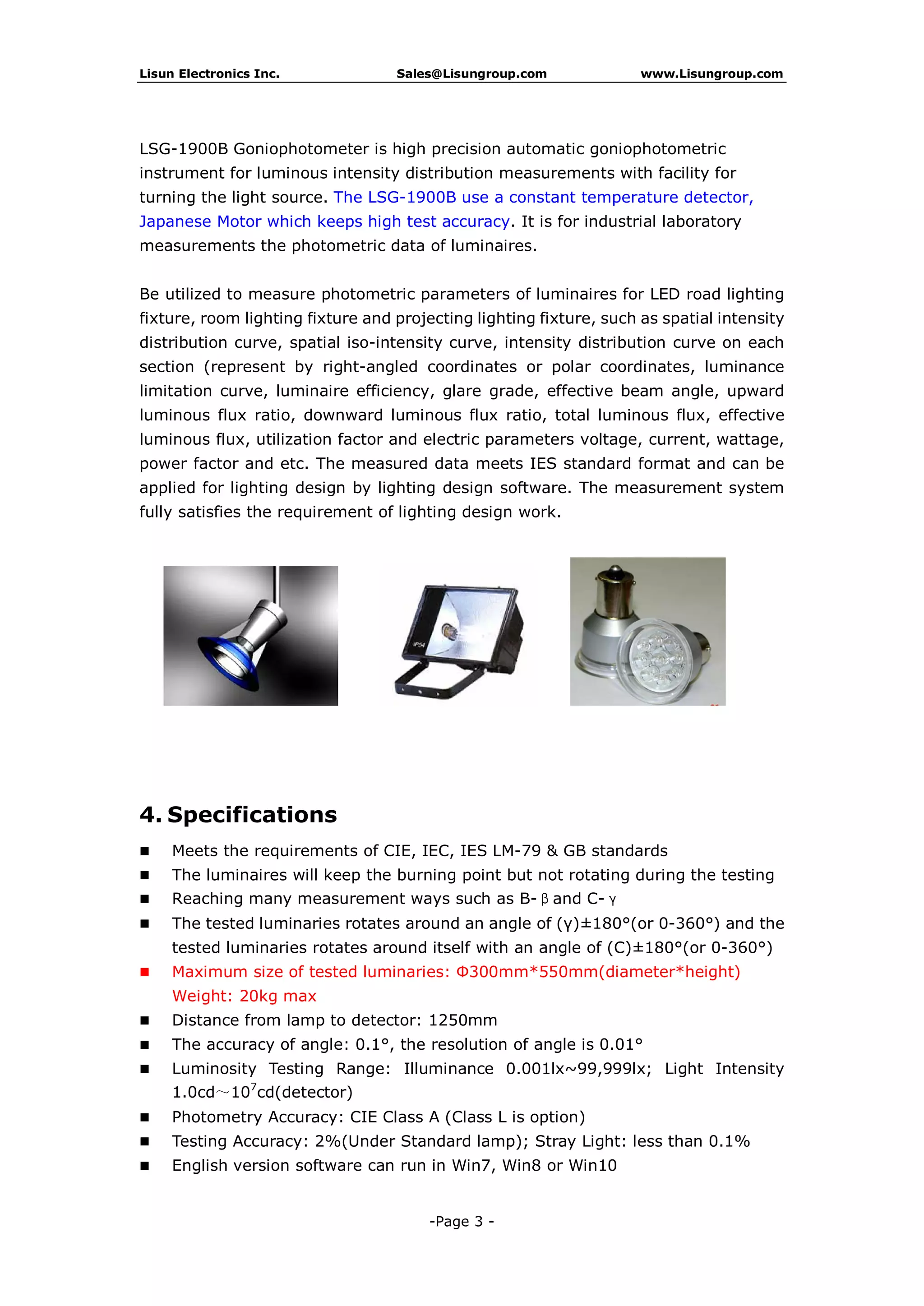 LISUN Near field-type-c-goniophotometer LSG-1900B | PDF