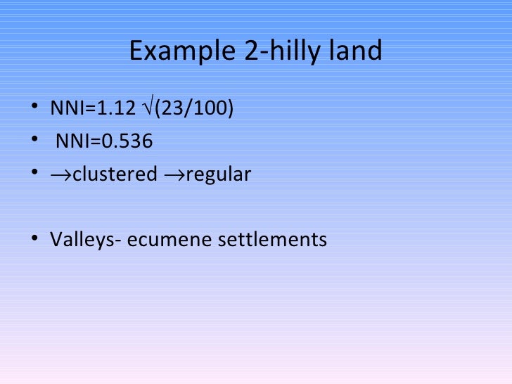 Nearest Neighbour Index