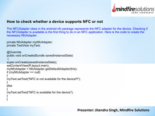 Near field communication (NFC) in android | PPT
