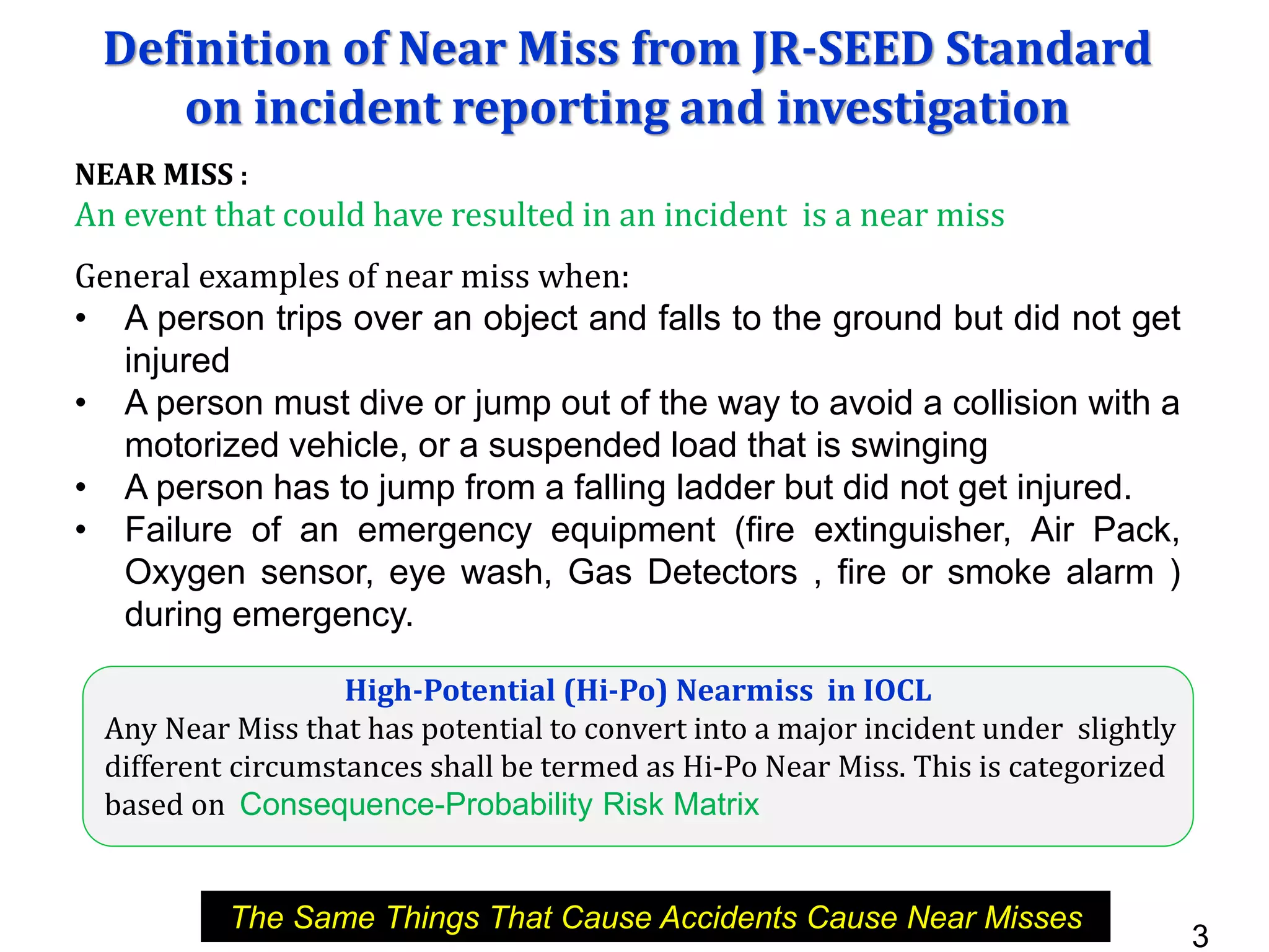 Near miss awareness for Petroleum Oil Refinery | PDF