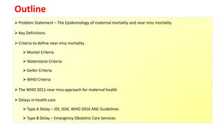 Near miss maternal mortality (Dr Amenda Ann Davis) | PPTX