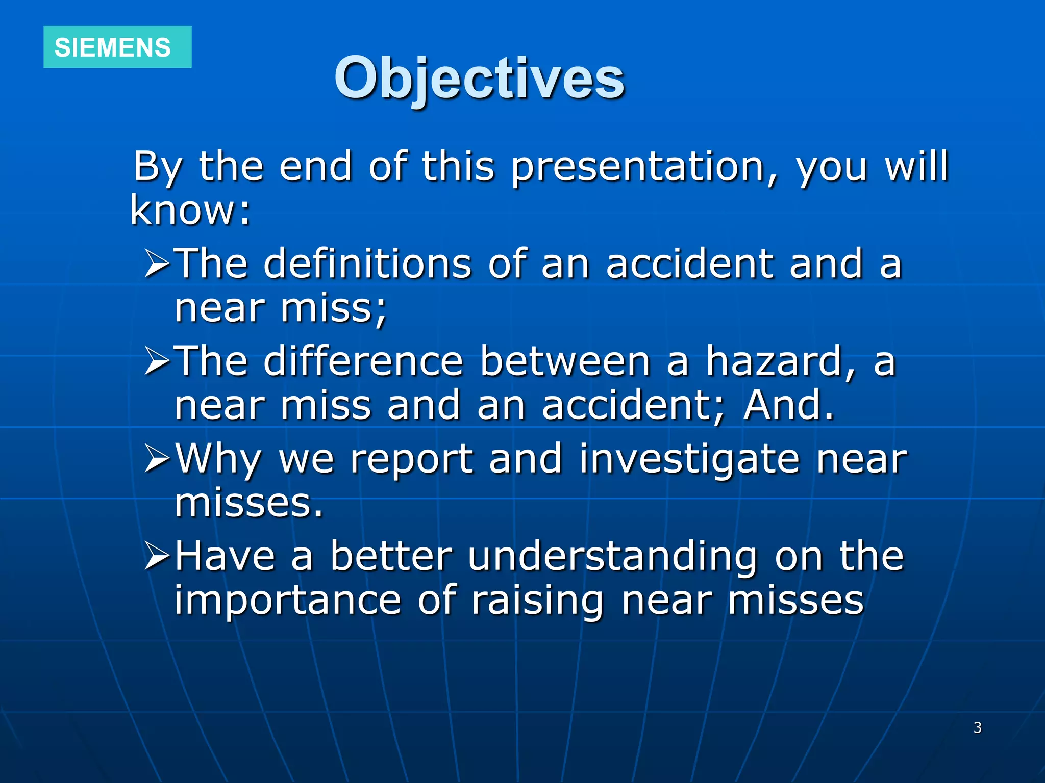 Near miss presentation | PPT