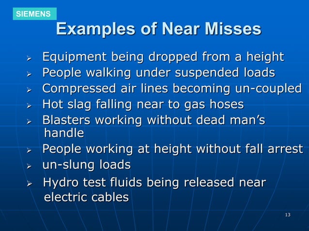 Near miss presentation | PPT | Death, Injury, or Military Conflict ...